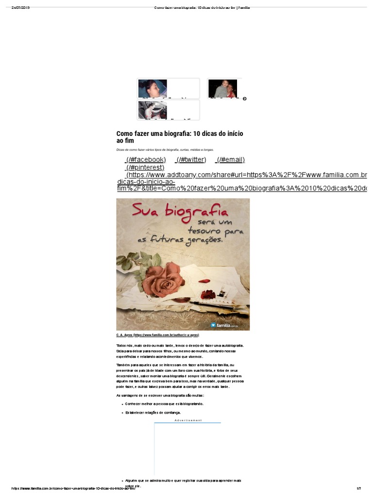 Como fazer uma biogra a: 10 dicas do início ao m | Biografia | Humano