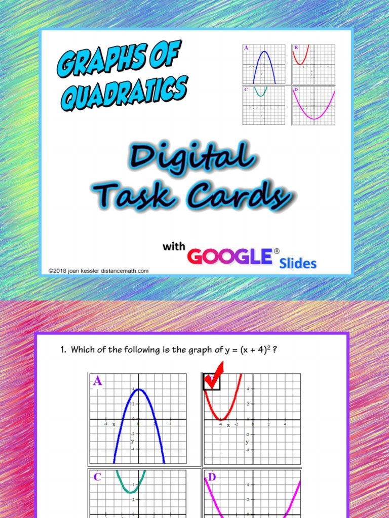 Graphs of Quadratics Digital Task Cards | PDF