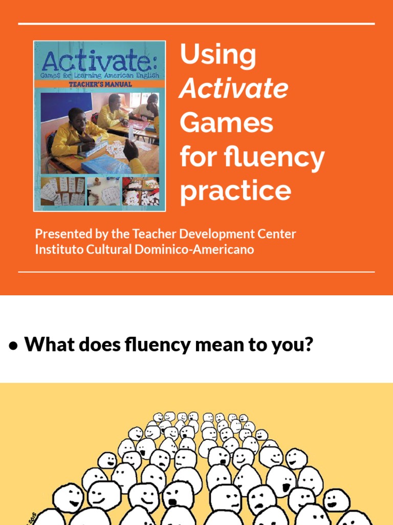 Slides - Activate Games For Fluency | PDF | English As A Second Or ...