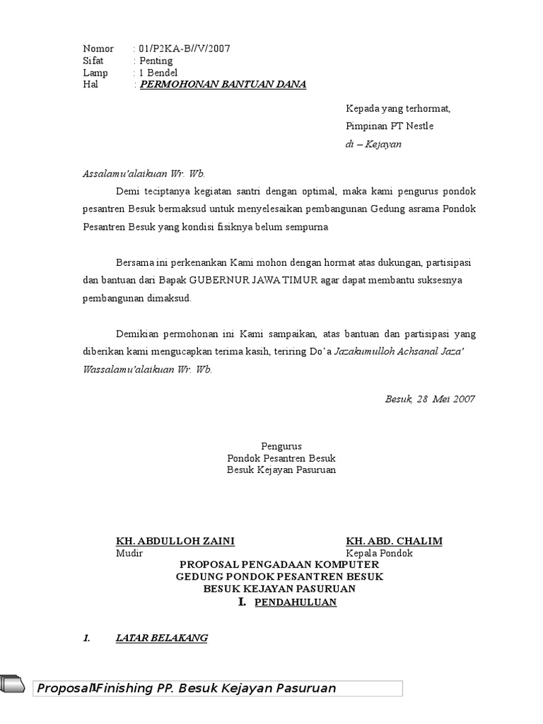 Proposal Bantuan Komputer | PDF