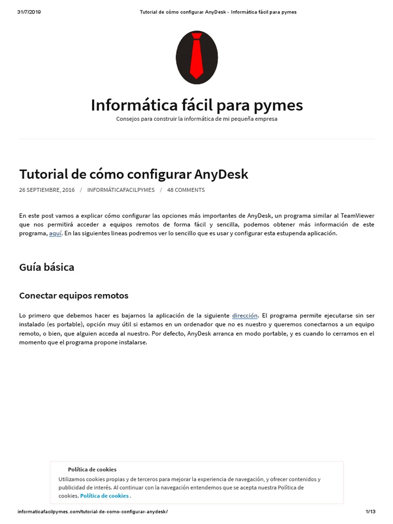 Tutorial de Cómo Configurar AnyDesk - Informática Fácil para Pymes ...