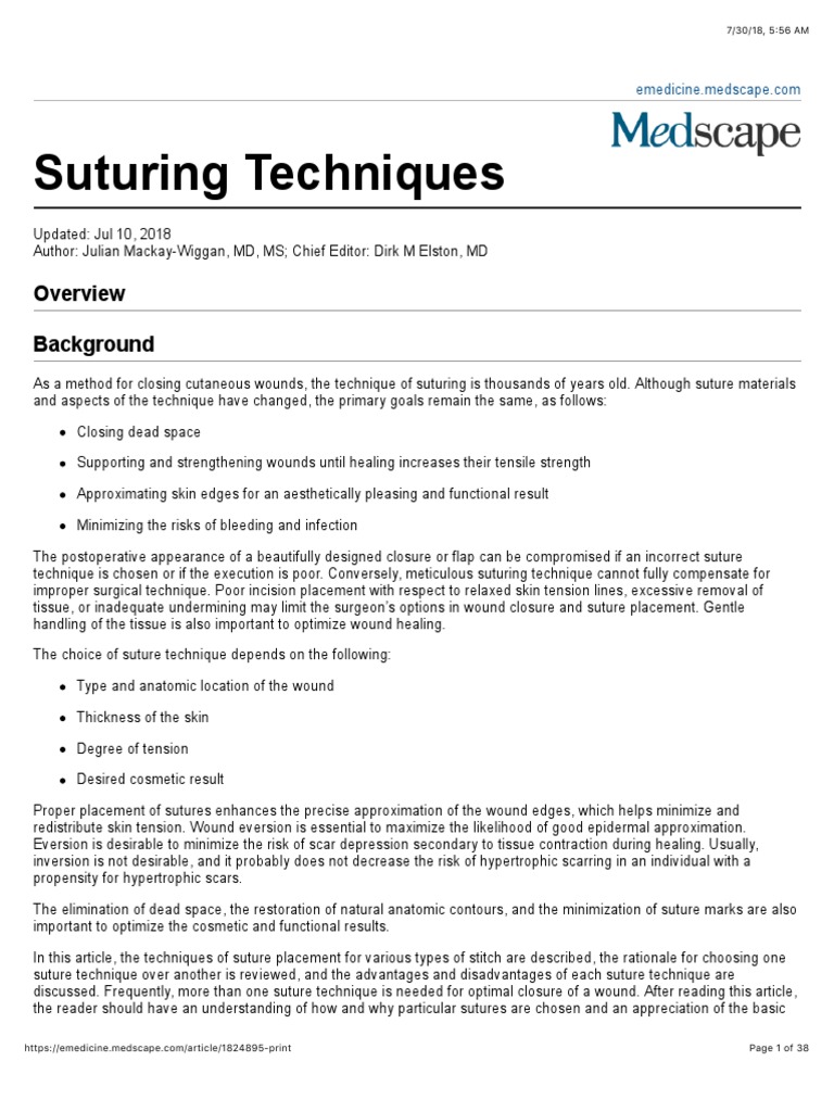 Teknik Suturing | PDF | Surgical Suture | Surgery