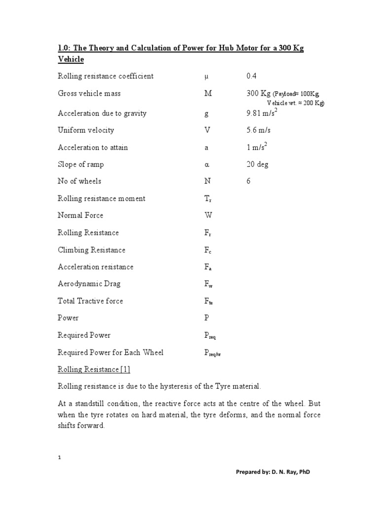 Motor Power Calculation - v3 - July 2019 | PDF | Drag (Physics ...