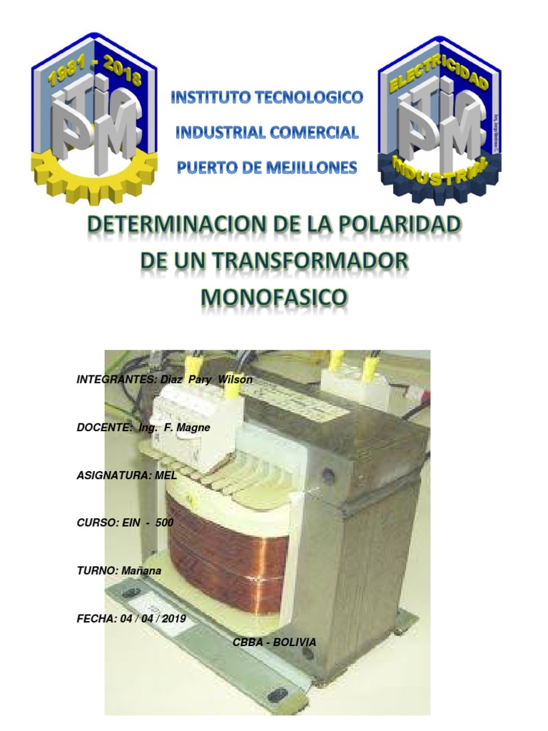 Polaridad de Un Transformador Monofasico | PDF | Transformador | Inductor