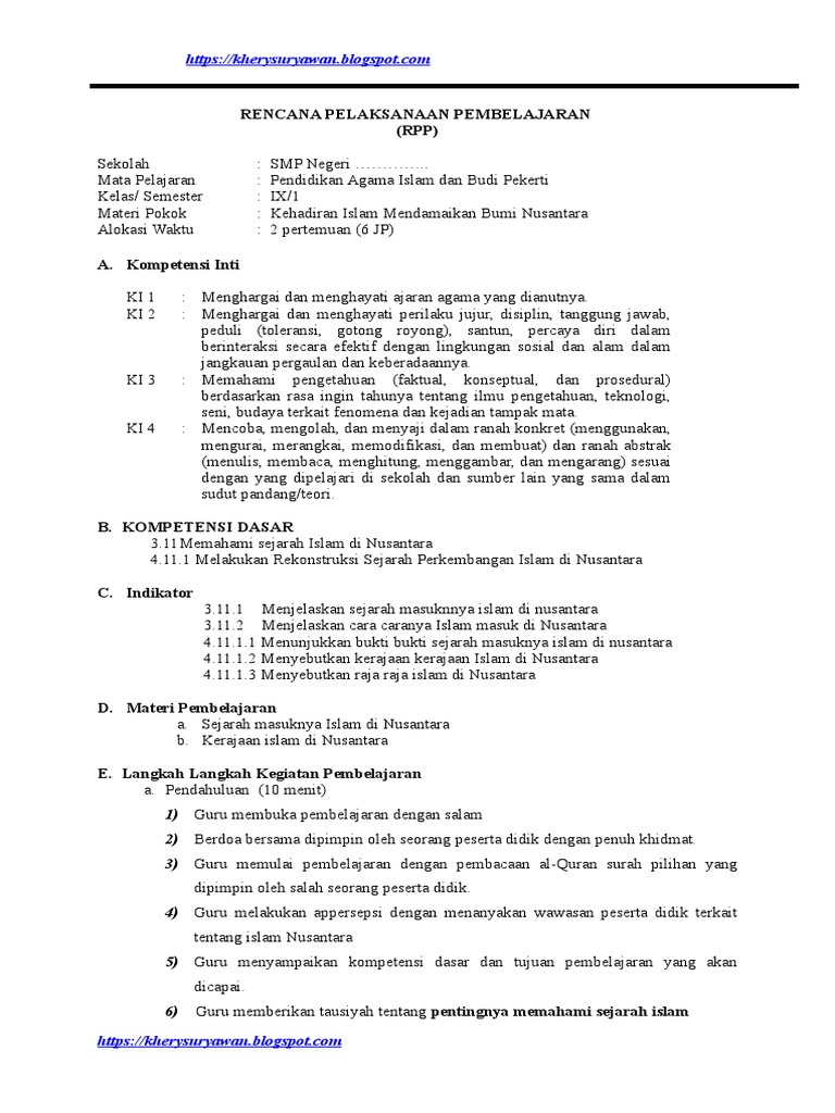 RPP Pai Terbaru | PDF