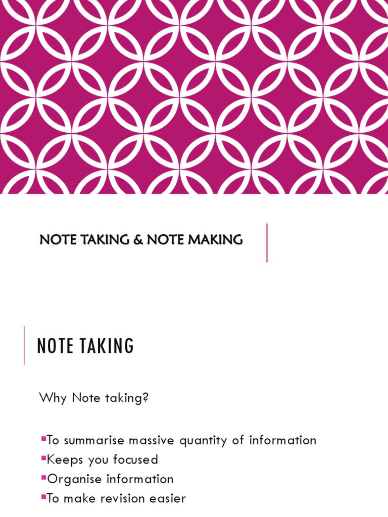 Note Taking and Note Making Skills | PDF | Facebook | Cognitive Science