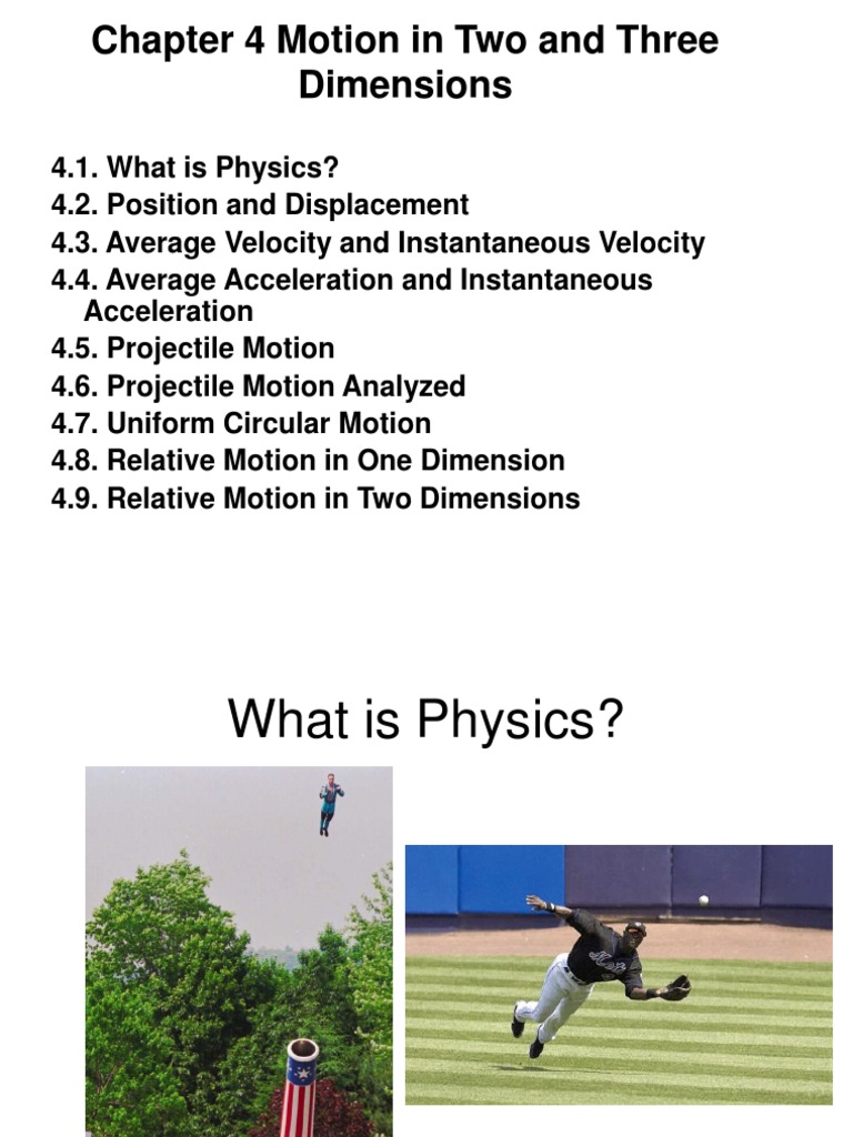 Chapter 4 Motion in Two and Three Dimensions | PDF | Acceleration ...