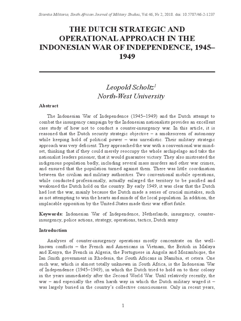 Dutch Strategies in Indonesia War | PDF | Counter Insurgency | Indonesia