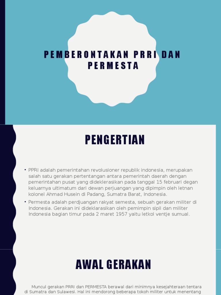 Pemberontakan PRRI/Permesta: Sejarah dan Dampaknya | PDF