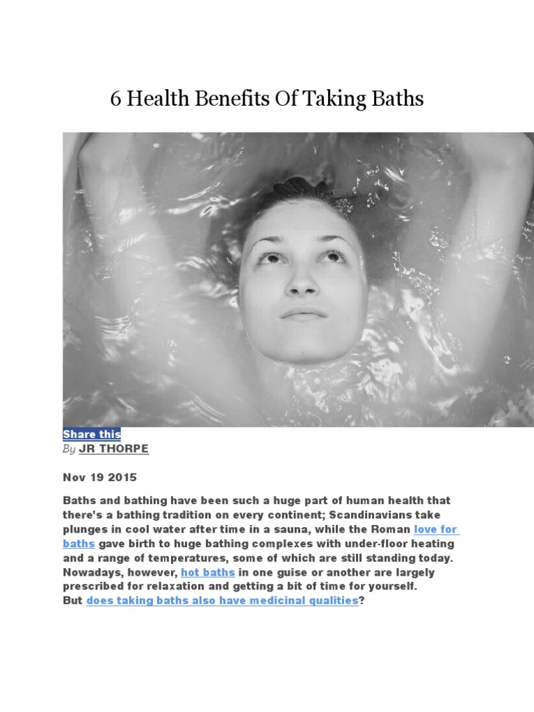 6 Health Benefits of Taking Baths | PDF | Hyperthermia | Sleep