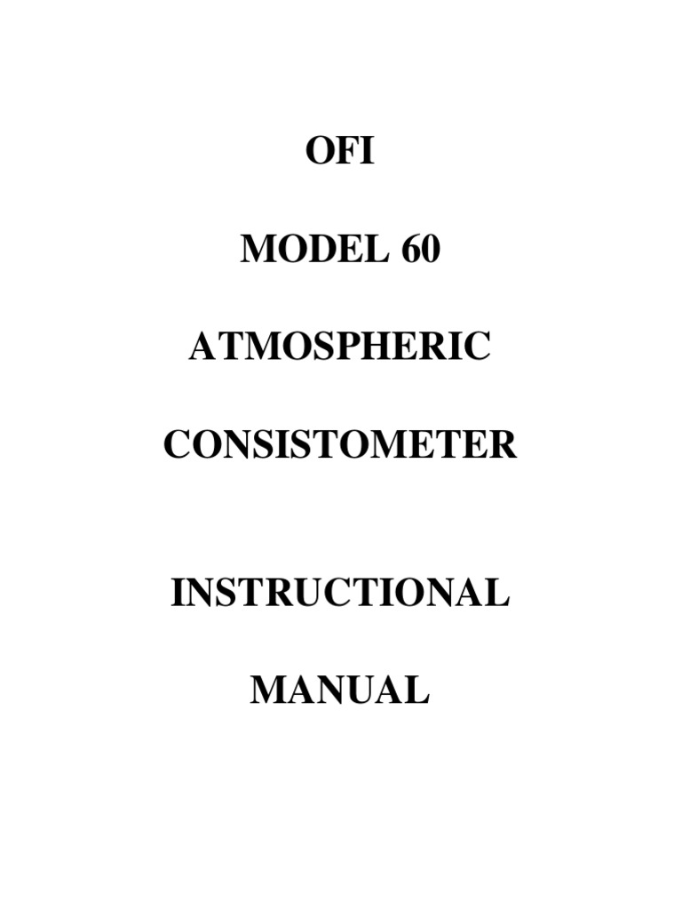 Catalogs/ofite/instructions/120-75 CONSISTOMETER, ATMOSPHERIC PDF | PDF ...