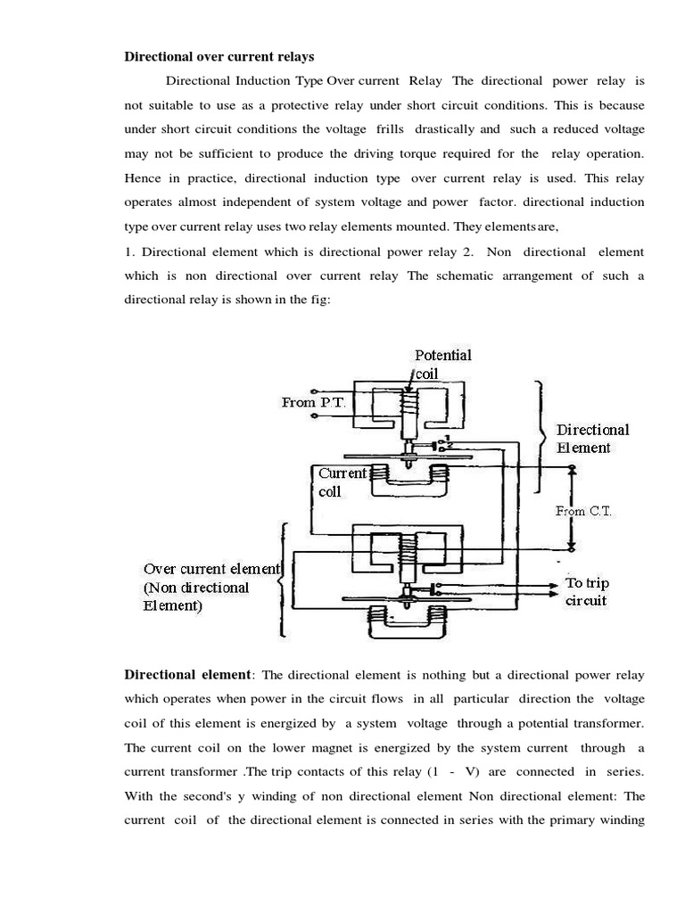 Directional Overcurrent Relay Explained | PDF | Relay | Transformer