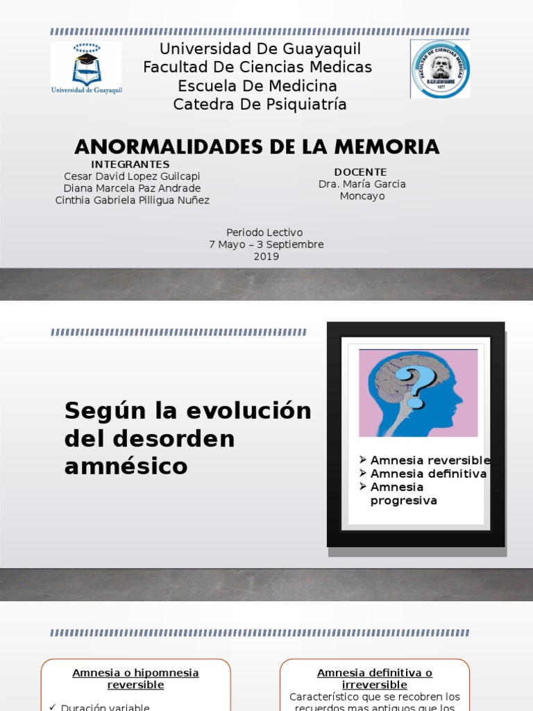 Tipos de Amnesia y Anomalías de Memoria | PDF | Memoria | Esquizofrenia