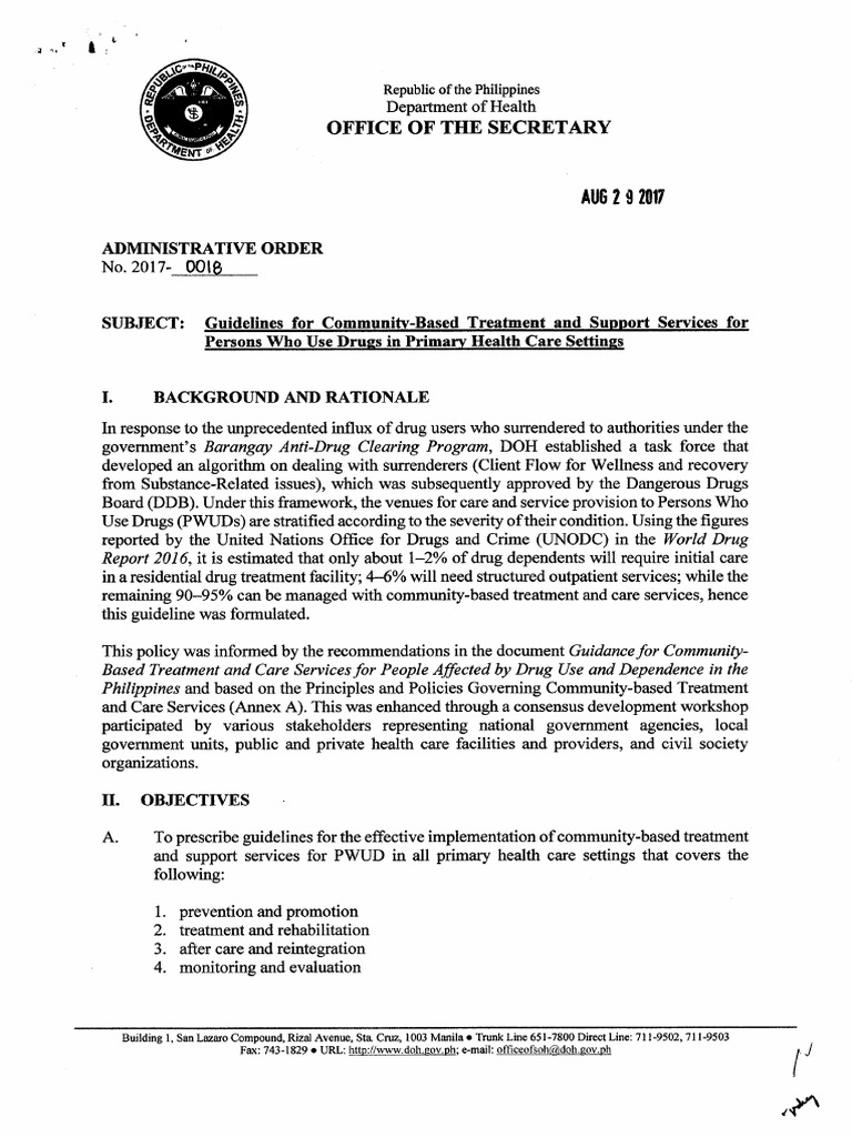 AO 2017 0018 Guidelines For CBRP PDF | PDF