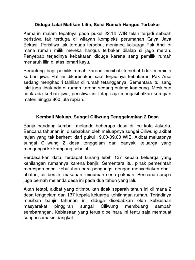 Contoh 5 W 1 H | PDF | Sains & Matematika