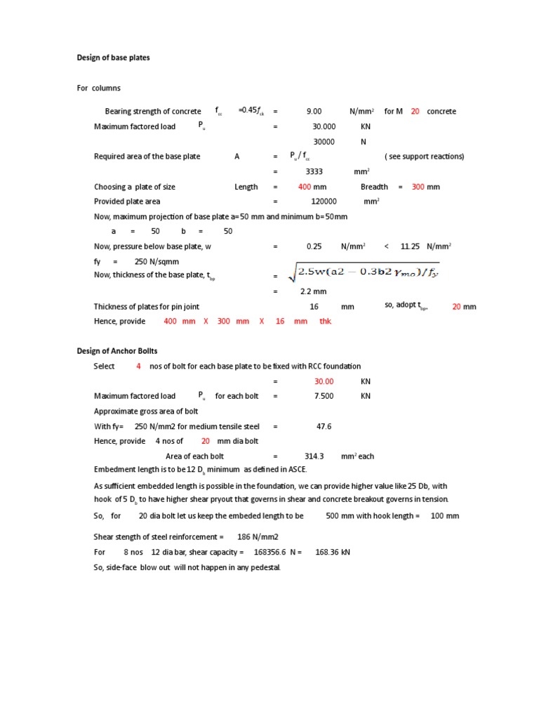 Base Plate Design | PDF | Economic Sectors | Materials