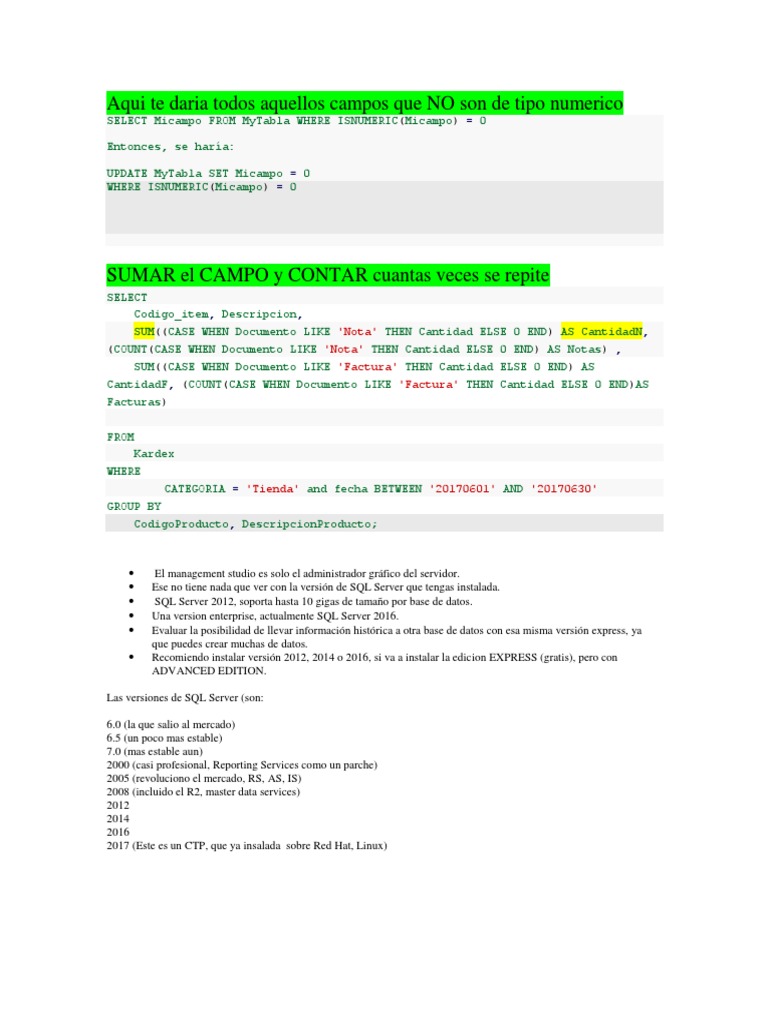SQL Server | Descargar gratis PDF | Servidor SQL de Microsoft | SQL