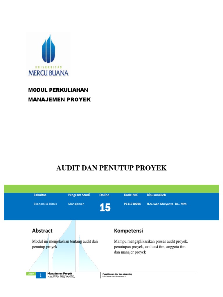 Audit Dan Penutup Proyek | PDF