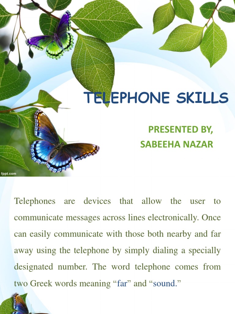 Telephone Skills: Presented By, Sabeeha Nazar | PDF | Voicemail | Telephone