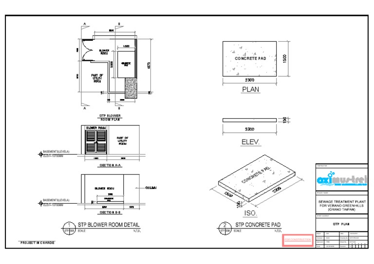 STP Blower Room Detail STP Concrete Pad | PDF