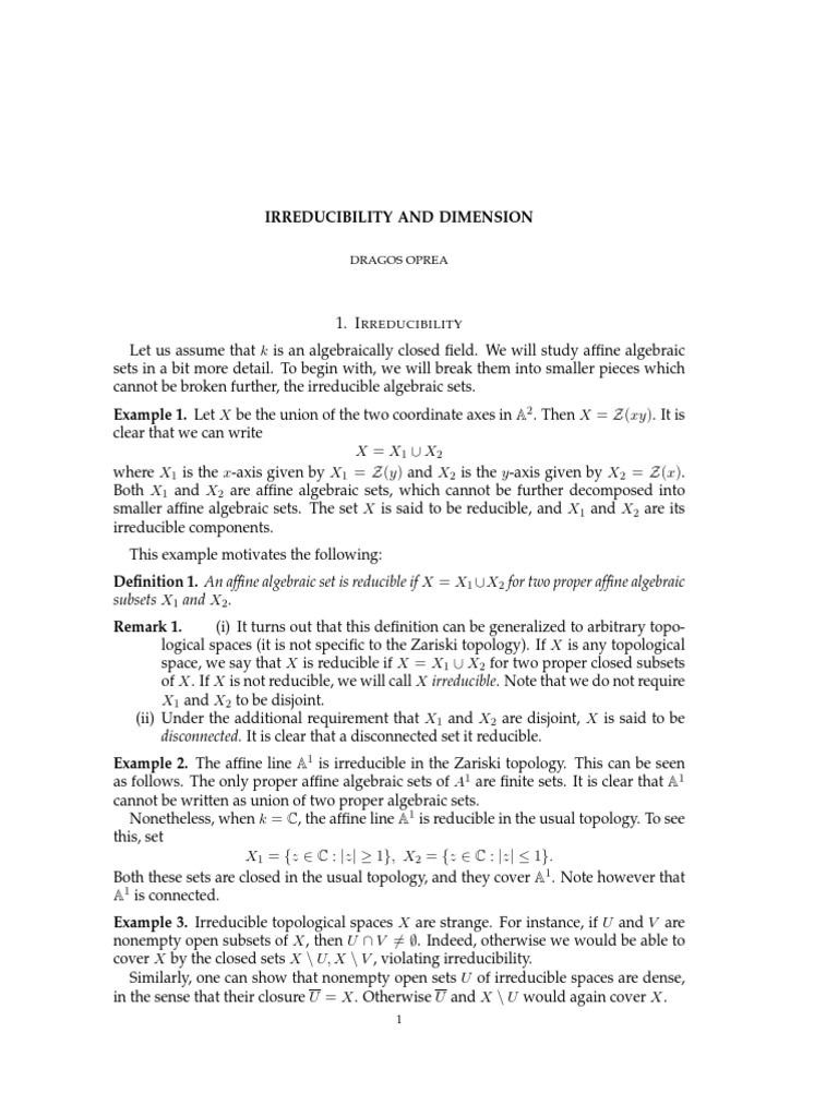 Algebraic Geometry 2 | PDF | Ring (Mathematics) | Dimension