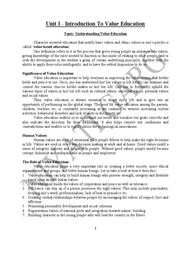 Unit I - Introduction To Value Education | PDF | Value (Ethics) | Happiness