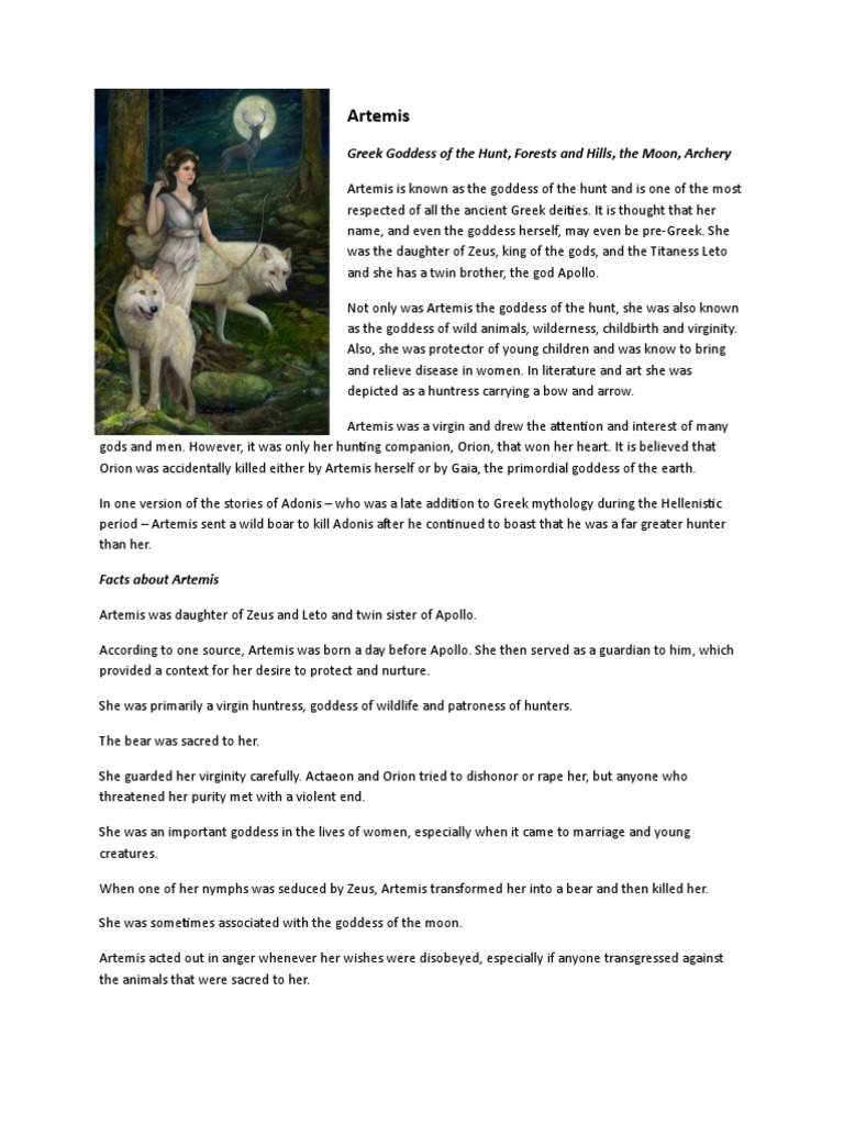 Artemis: Greek Goddess of The Hunt, Forests and Hills, The Moon ...