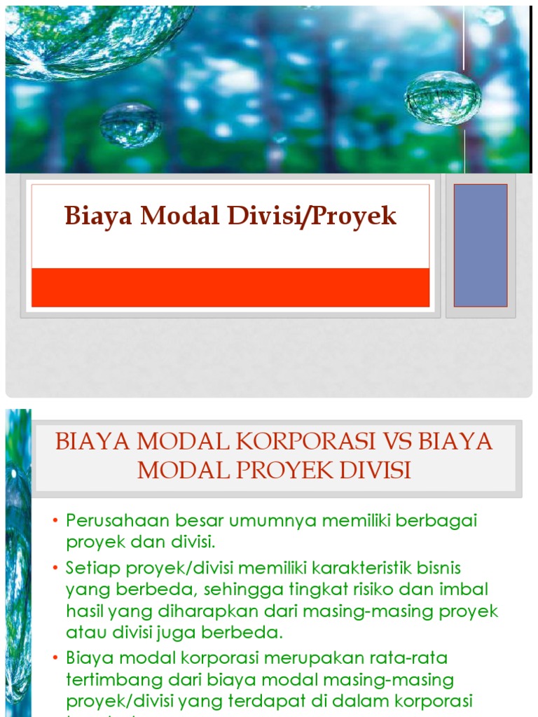 Optimasi Biaya Modal Proyek/Divisi | PDF | Pengelolaan Keuangan & Uang