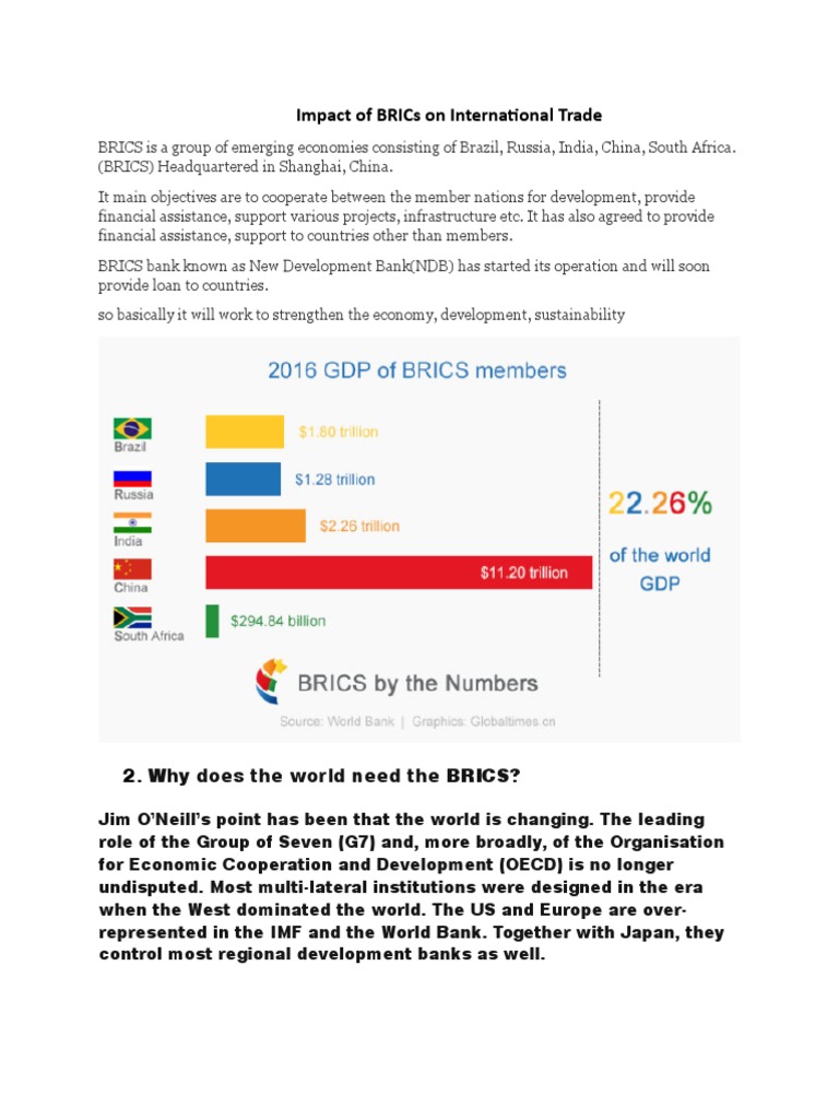 Impact of Brics On International Trade: Why Does The World Need The ...