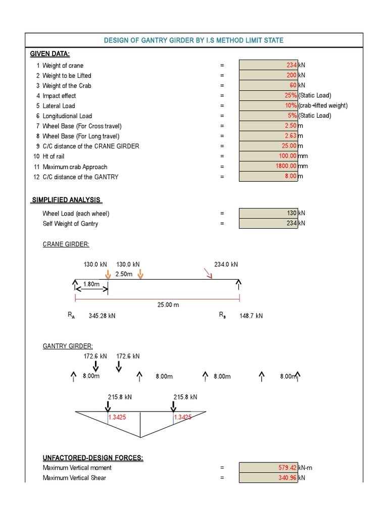 Gantry Girder Design | PDF | Structural Engineering | Applied And ...