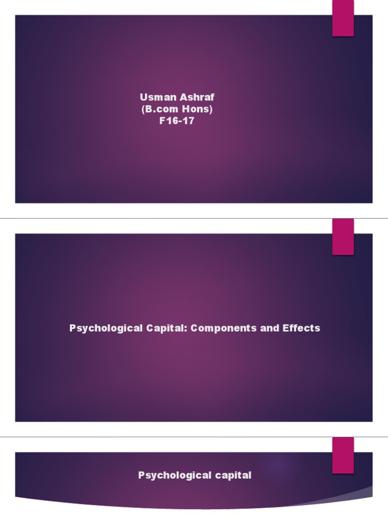 Psychological Capital | PDF | Optimism | Psychological Resilience