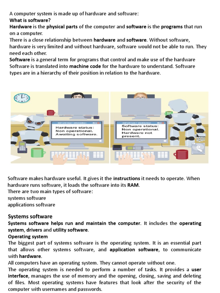 What Is Software? Hardware Is The Physical Parts of The Computer and ...