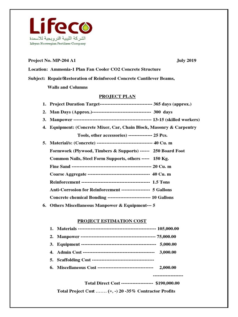 Concrete Repair Scope of Work | PDF | Concrete | Beam (Structure)