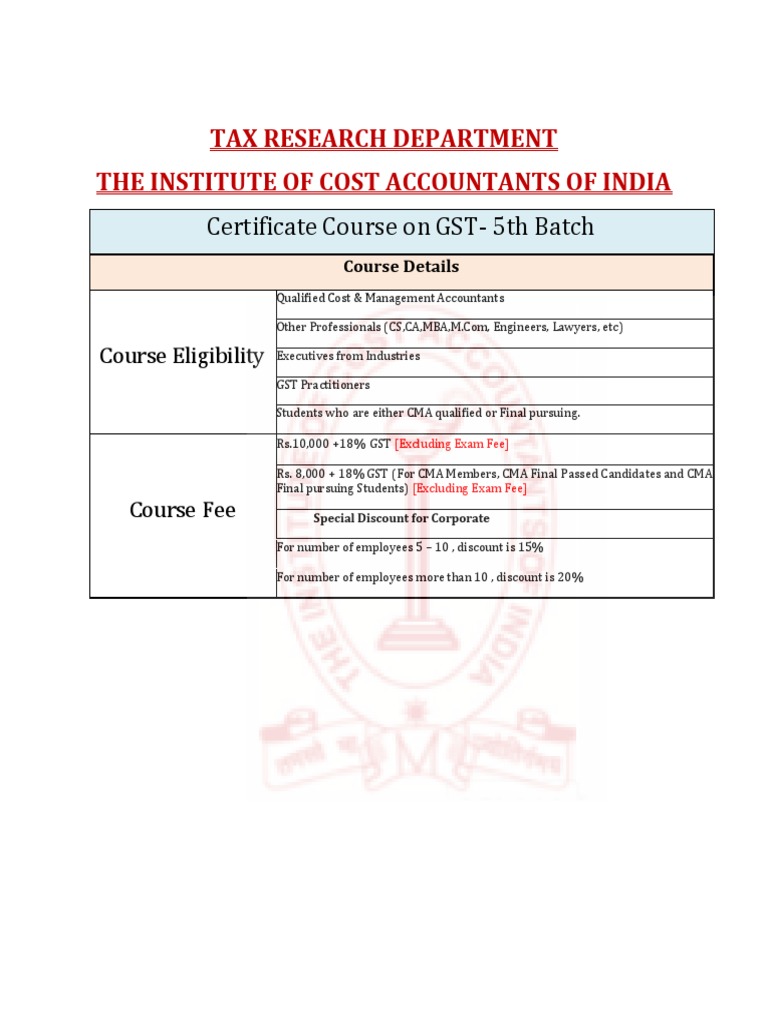 GST Course | PDF | Value Added Tax | Invoice