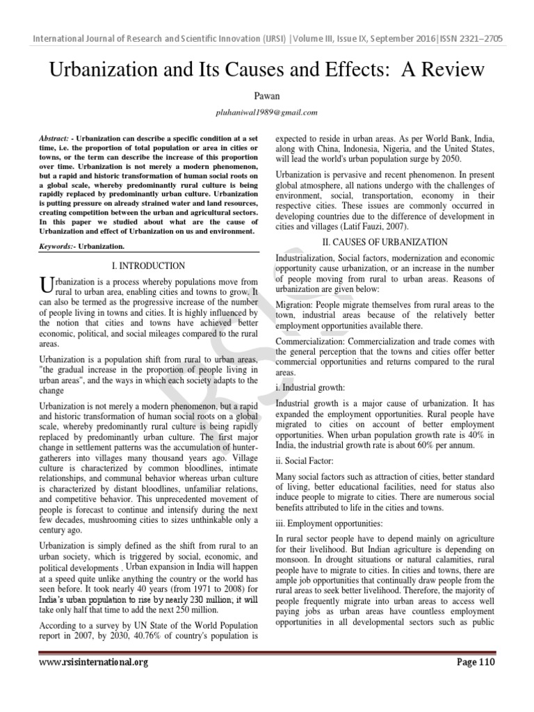 Urbanization | PDF | Economic Development | Economies