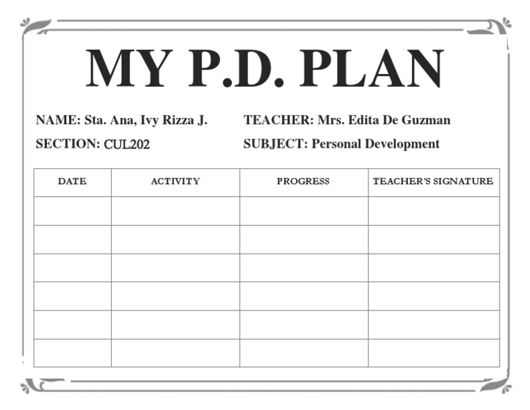 My PD plan goals and progress | PDF