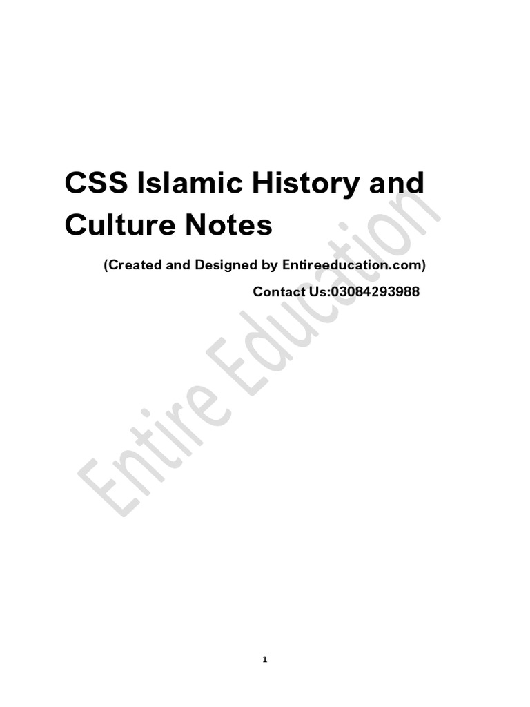 CSS Islamic History and Culture Notes | PDF | Muhammad | Religion And ...