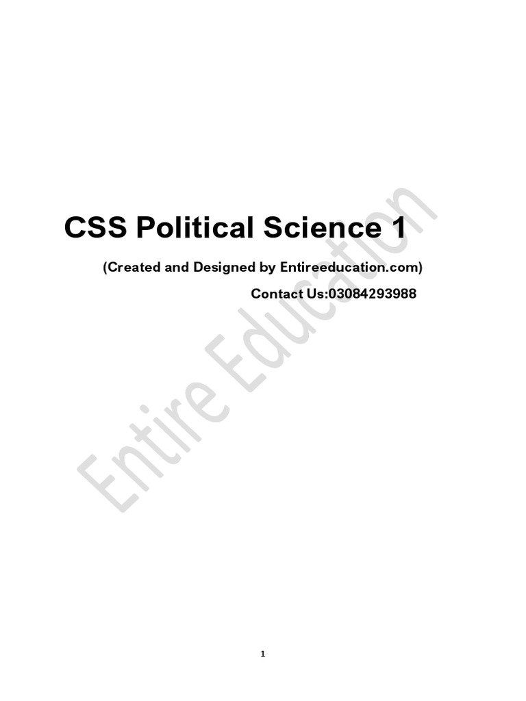 CSS Political Science Notes - I | PDF | Political Philosophy | John Locke