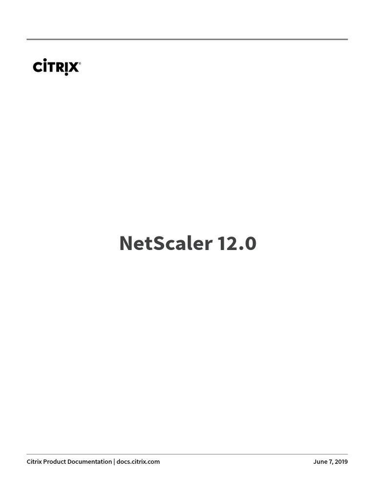 Citrix - Netscaler - v12 Administration Guide | PDF | Load Balancing ...