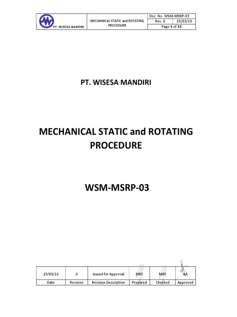 Mechanical Static and Rotating Procedure | PDF | Crane (Machine) | Machines