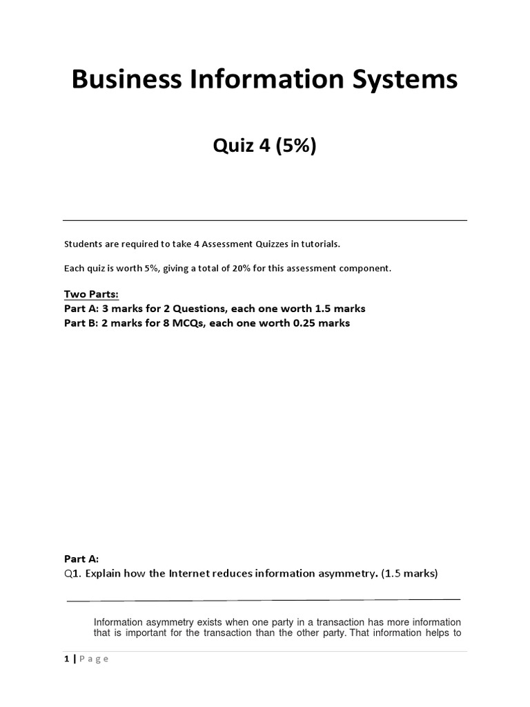Business Information Systems - Quiz 4 | PDF | Network Switch | Network ...