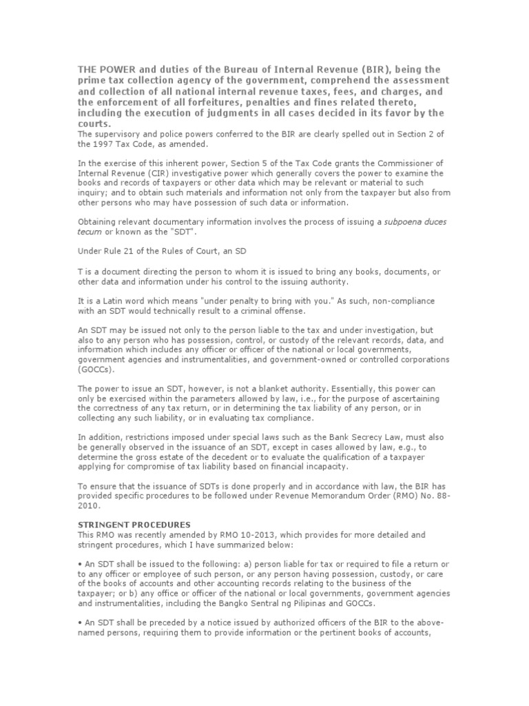 Rules Subpoena Duces Tecum | PDF | Internal Revenue Service | Mail