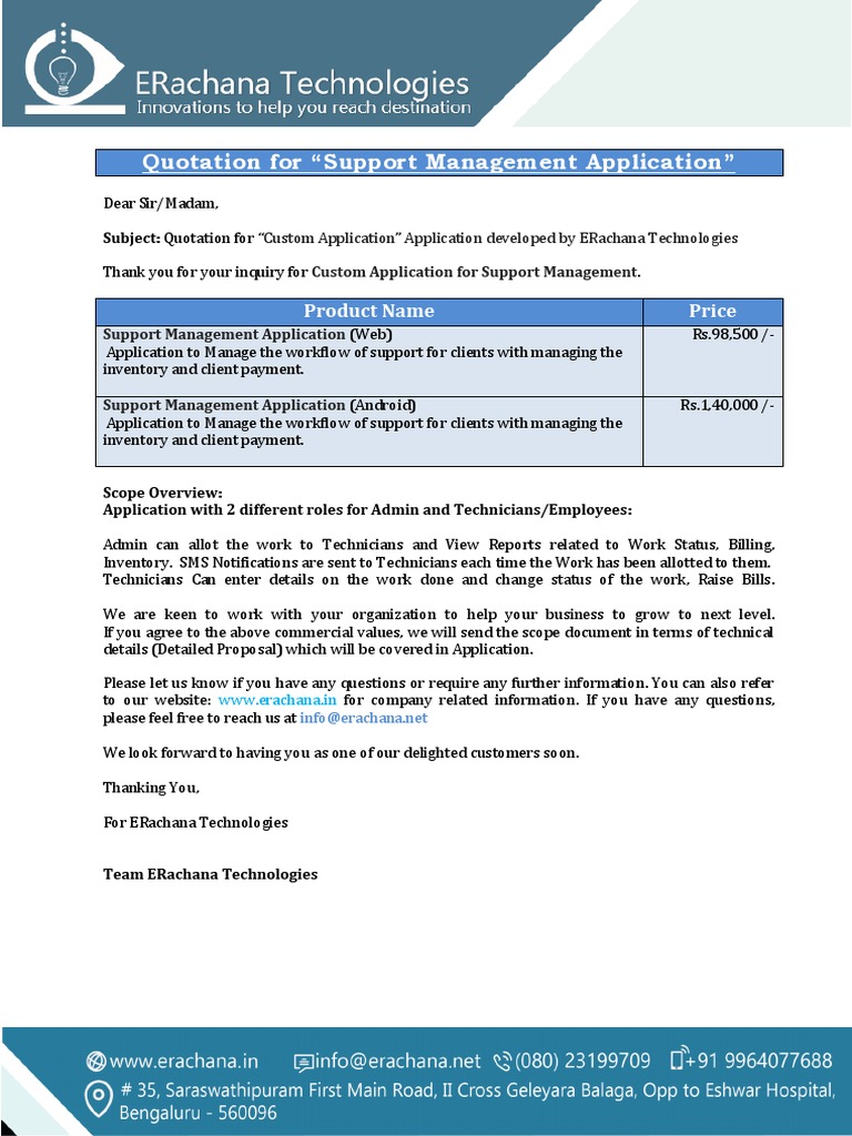 Quotation Custom Application | PDF | Computing | Information Technology