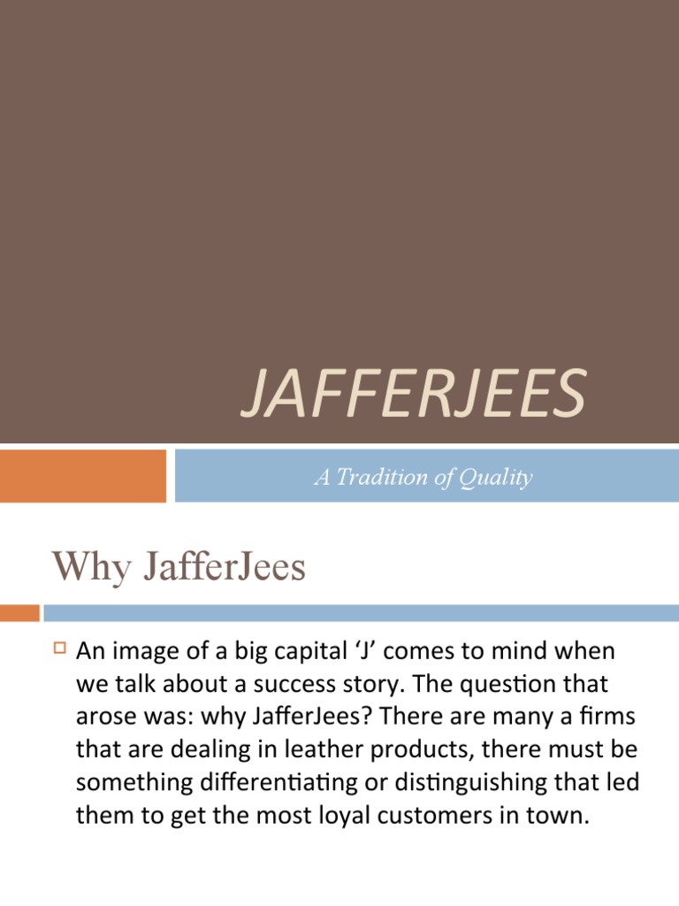 JafferJees: Legacy of Quality Leather Goods | PDF | Point Of Sale ...