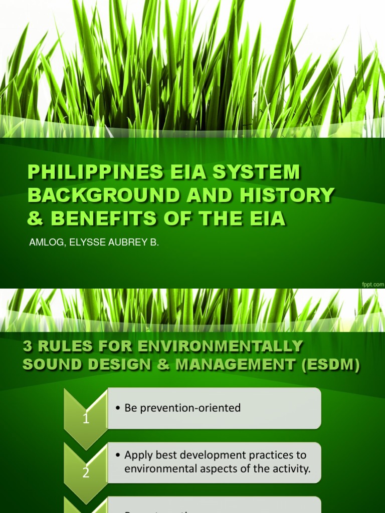 Philippines Eia System Background and History & Benefits of The Eia ...