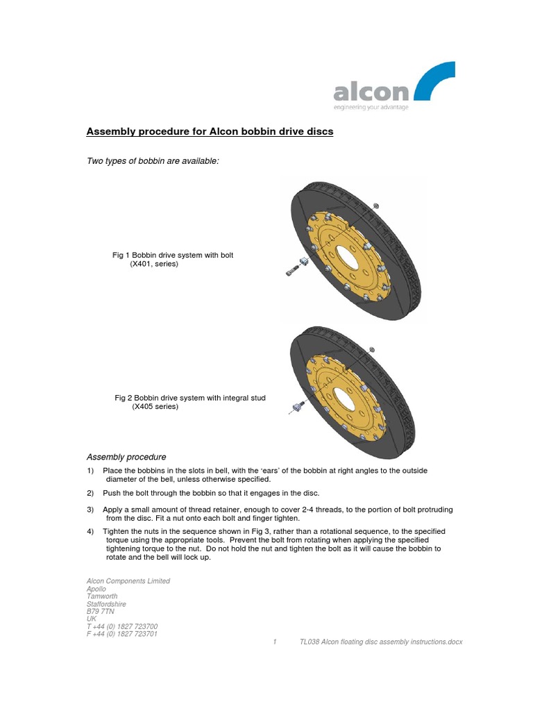 Alcon Bobbins | PDF | Nut (Hardware) | Screw