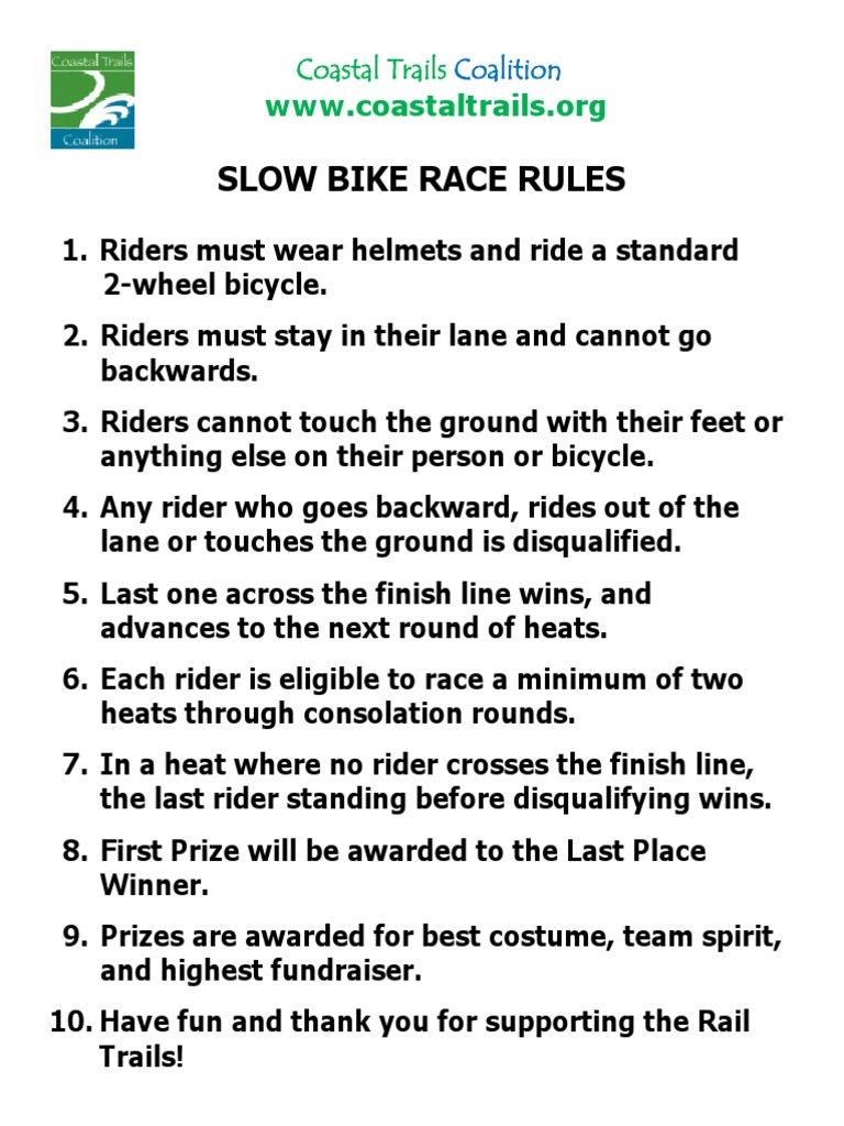 Slow Bike Race Rules 2 | PDF | Outdoor Recreation | Adventure Travel