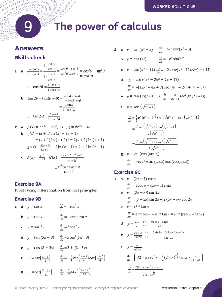 Chapter 9 - The Power of Calculus PDF | PDF | Mathematical Notation ...