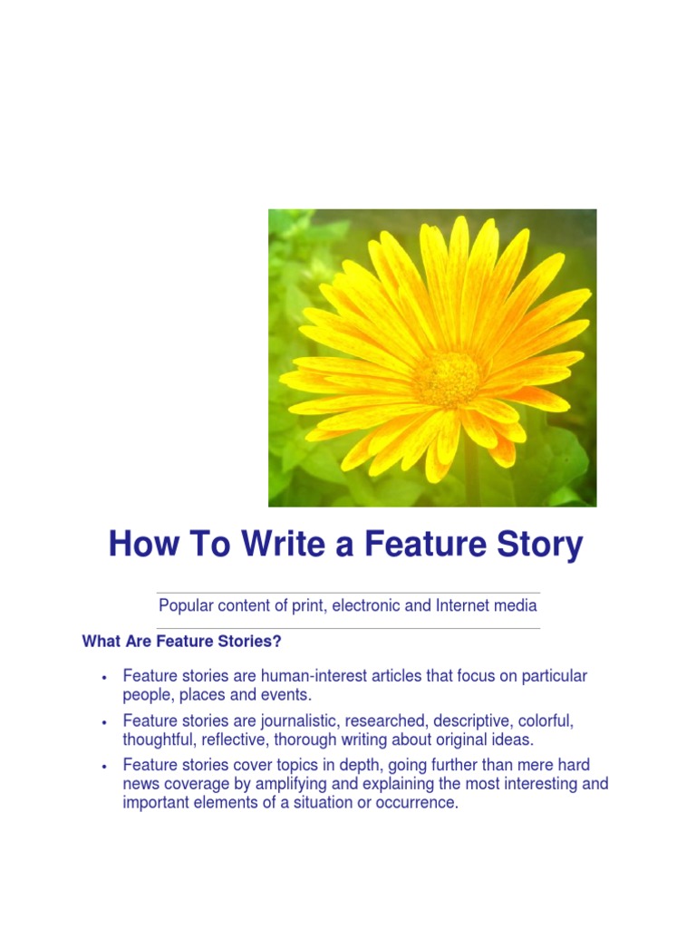 Writing Effective Feature Stories | PDF | Mass Media | Narrative