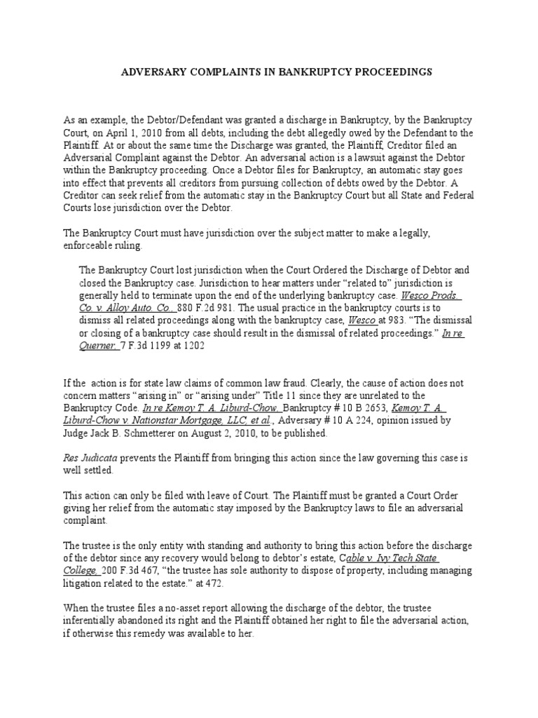 BK Adversarial Complaint | PDF | Business